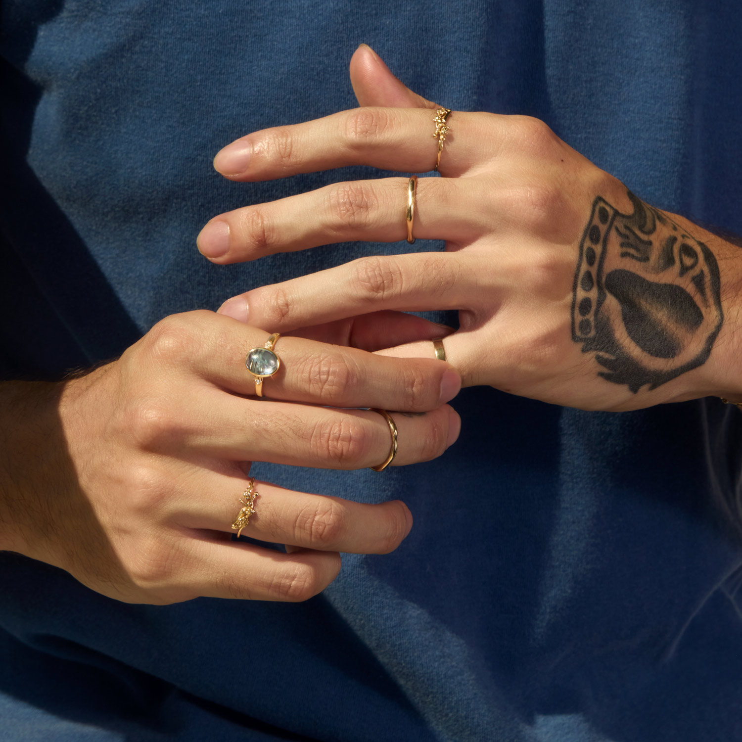 Make You Blue Gold Ring - Catbird